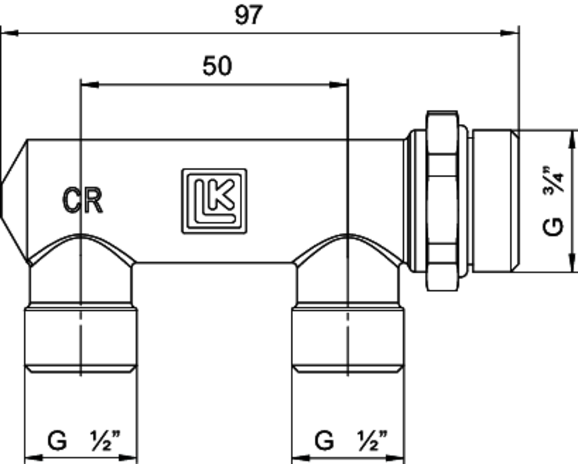 UNI FÖRDELAREÄNDE 2 1XG20/ 2XG15 2XC/C50MM AVSTICK | Onninen